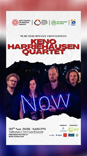Music performance by Keno Harriehausen Quartet from Germany | 20 Nov 2026 | 8 PM
