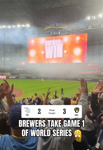 The Brewers win Game 1 in Milwaukee and take an early World Series lead 💪 #mlb #baseball #brewers #worldseries
