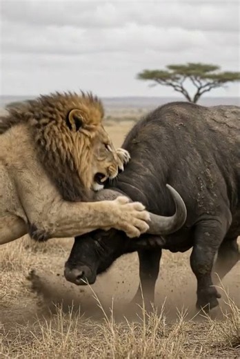 The Ultimate Battle Showdown: Lion vs Elephant in Wild Fight #shorts #wildlife