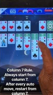Win most daily Klondike solitaire challenges with column 7 rule - Rare Exceptions..
