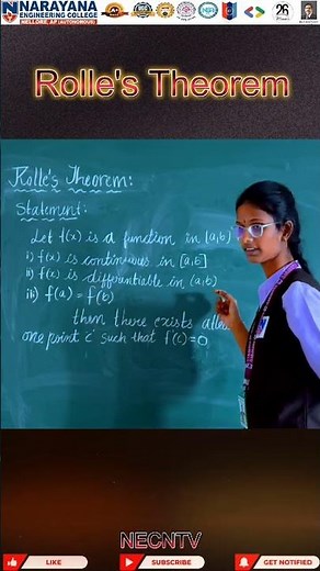 Rolle's Theorem -Maths- Narayana Engineering college. #nellore #share #like ‎@necntechvision