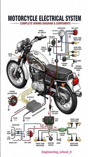 Motorcycle Electrical System Explained | Complete Wiring Diagram ⚡️😱