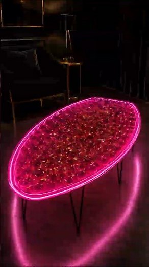 Satisfying Pink Gem Epoxy Table Transformation! 😍 #resinart #diy