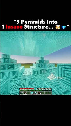 I Built a Mega 4-In-1 Diamond Pyramid! 💎🤯 #shorts #minecraft