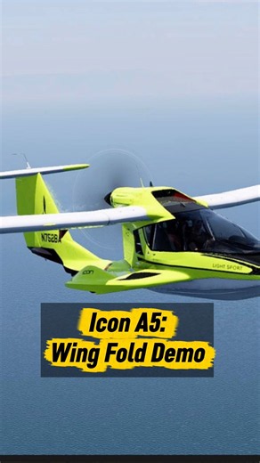 This is awesome. QUICK wing fold on A5 Icon Seaplane #aviation #BeSnappy #icona5 #seaplane #pilot