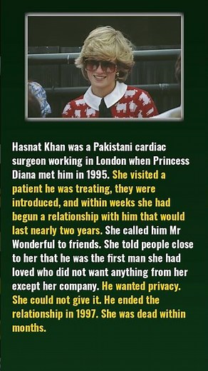 Who was Hasnat Khan and why did Princess Diana call him the love of her life