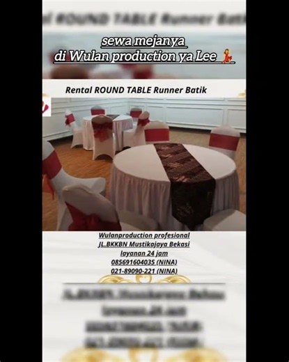 Rental ROUND TABLE Runner Batik Jakarta
