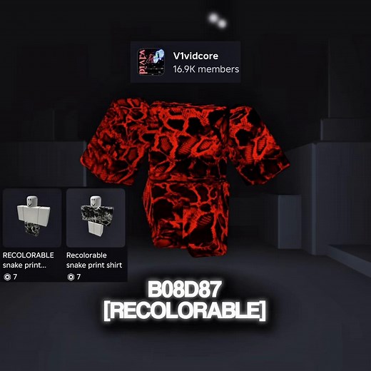Recolorable Roblox Shirts: How to Get & Use V1VidCore Designs