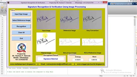 matlab code for signature recognition and verification using image