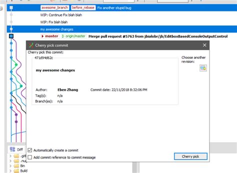 cherry pick practical git via gitextensions