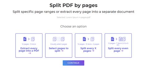 split pdf by pages using