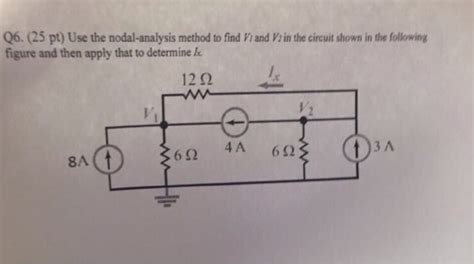 solved use the nodal analysis method to find v1 and v2 in