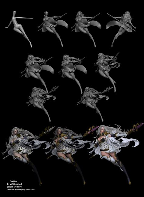 Goddess With Short Tutorial By Vahid Ahmadi Anime 3d Cgsociety