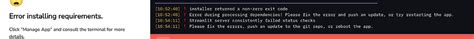 installer returned a non zero exit code error during processing