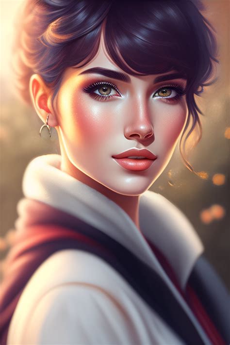 Lexica Cute Girl With Short Choppy Hair And Bangs White Hair