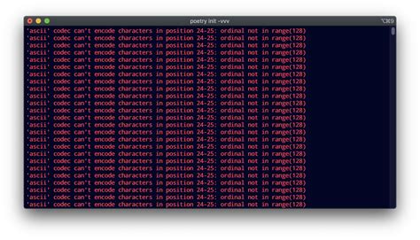 ascii codec can t encode characters from poetry init · issue 1675