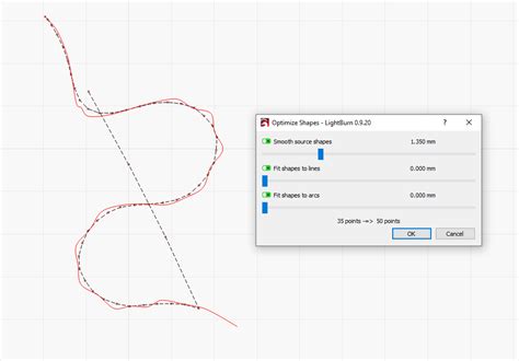 optimize smooth shapes bug lightburn software questions