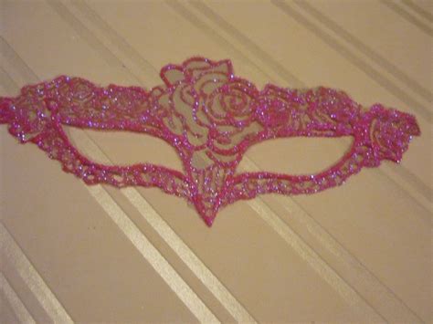 another mask in pink rose and glitter pink rose pink rose