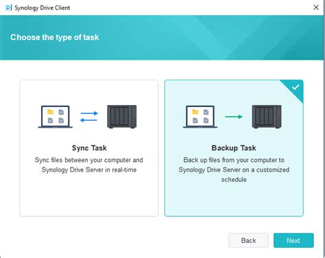 how do i back up data on my computer using synology drive client