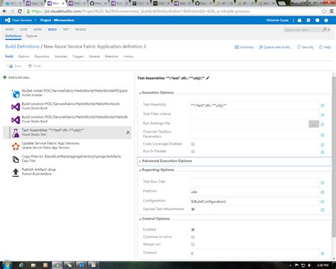 continuous integration vstest build execution is not