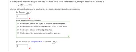 solved if an object with mass m is dropped from rest one