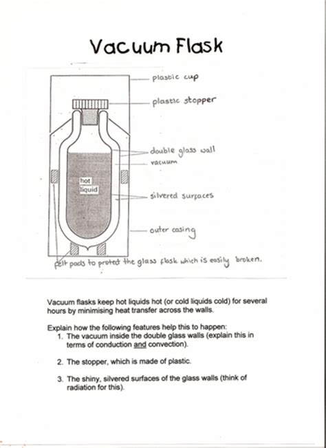 vacuum flask worksheet teaching resources