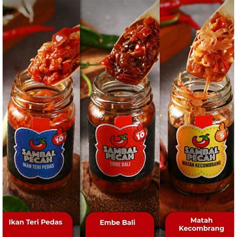 Jual Sambal Pecah Paket Sambal Pedas Nikmat Matah Kecombrang Embe