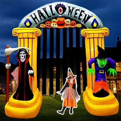 Ebanku 10ft Halloween Inflatable Ghost Archway Outdoor Blow Up Haunted