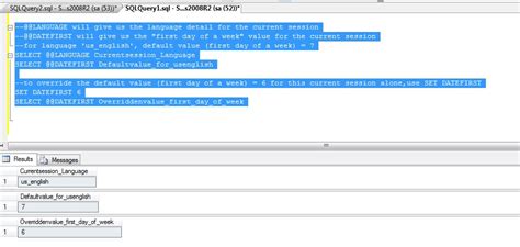 all about sqlserver sql server set datefirst and