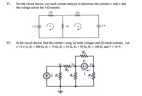 solved for the circuit shown use mesh current analysis to