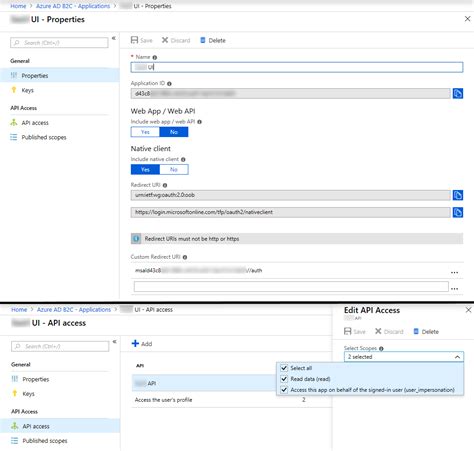 problems authenticating with msal and azure b2c in a xamarin forms app