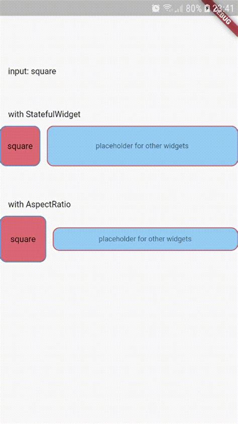 how to have a square shaped widget in a row with multiple widgets in