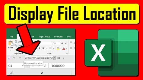 how to display the file path of your excel file youtube