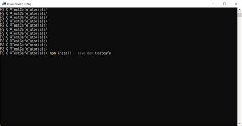 npm install save dev test cafe tech projin