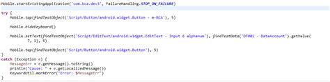 [katalon mobile testing] error invalid json syntax root