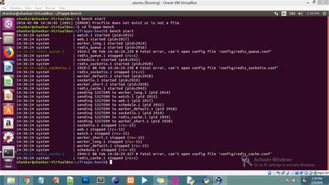 bench start is showing errors can t open config file erpnext
