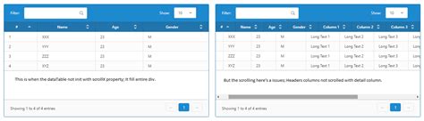 jquery scrollx header and data column