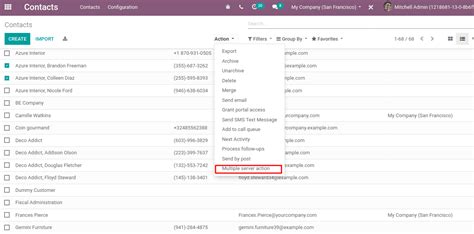 how to create server actions in odoo 13
