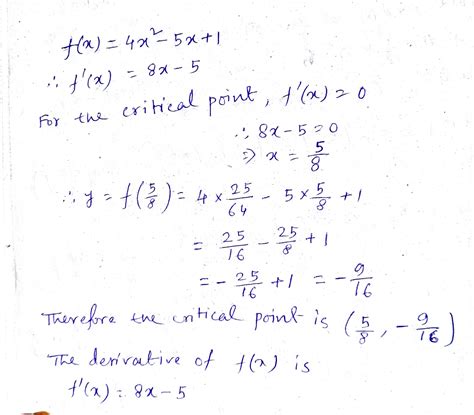 [solved] Find The Critical Points Of The Following Function F X 4x2