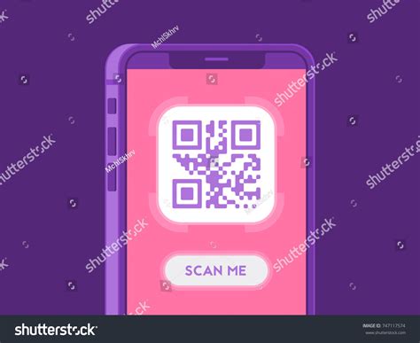 Scanning Qr Code Smartphone Scan Qr Stock Vector Royalty Free 747117574