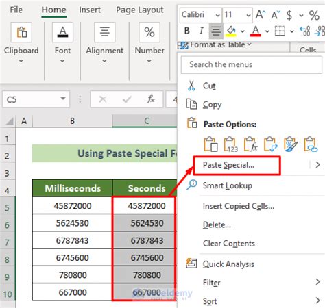 how to convert milliseconds to seconds in excel 2 quick ways