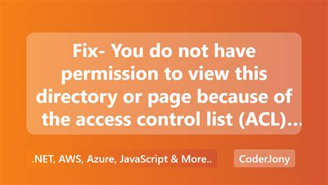coderjony fix you do not have permission to view this directory or