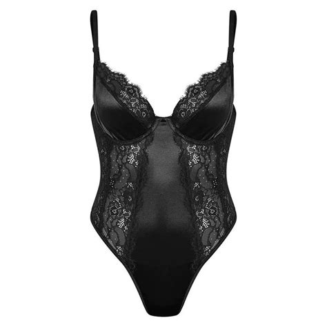 Black Bodysuit Lingerie Set Floral Lace Lingerie Teddies Etsy