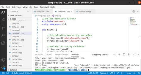 how to compare string in c