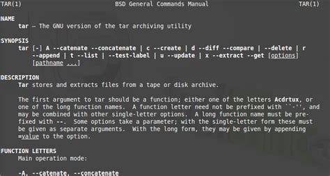 example uses of the linux command tar