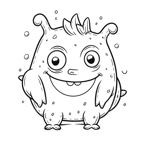 可愛的小卡通怪物著色頁輪廓素描 向量 生物繪圖 生物輪廓 生物素描向量圖案素材免費下載，png，eps和ai素材下載 Pngtree