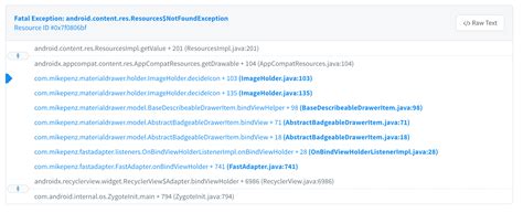 ntent res resources notfoundexception on devices with