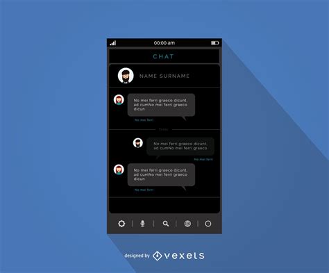 mobile chat application interface design vector download