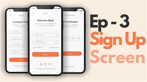 sign up and otp screen complete e commerce app flutter ui ep 3