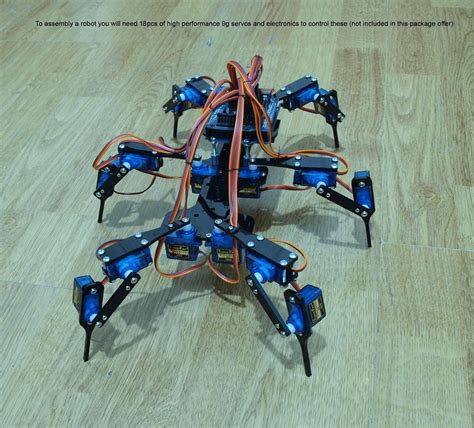 six feet robot hexapod mini spider arduino diy robot kit old model no
